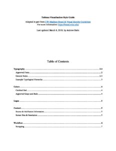 Tableau Style Guide – Office of Student Financial Aid – UW–Madison